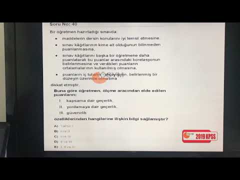 2019 KPSS ÖLÇME Ve DEĞERLENDİRME ÇIKMIŞ SORULAR