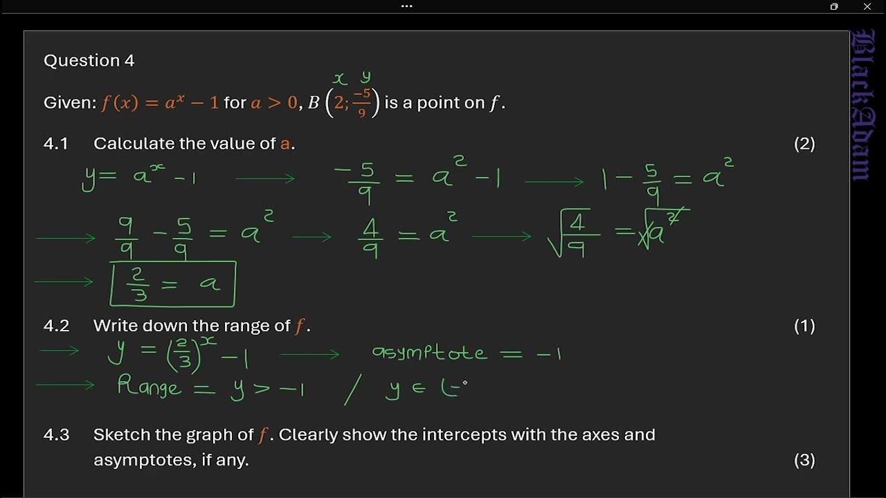 Grade 12 solution Question 4 November 2024 Paper 1, Exponential ...