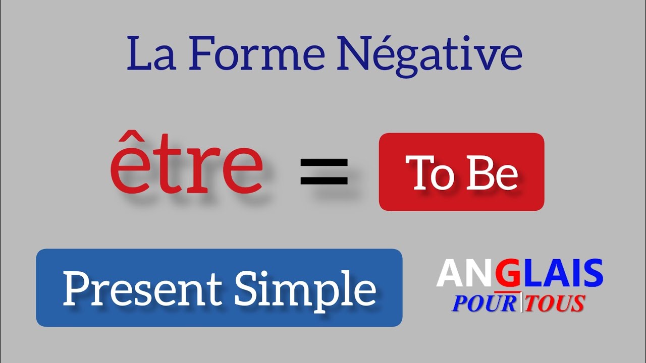 Leçon 03: "To Be" la forme négative present simple #coachbahgn - YouTube
