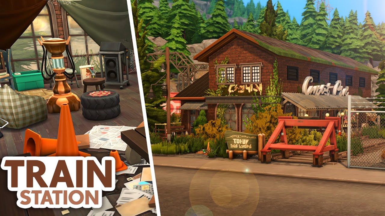 Abandoned Train Station 🚆 // The Sims 4 Speed Build - YouTube