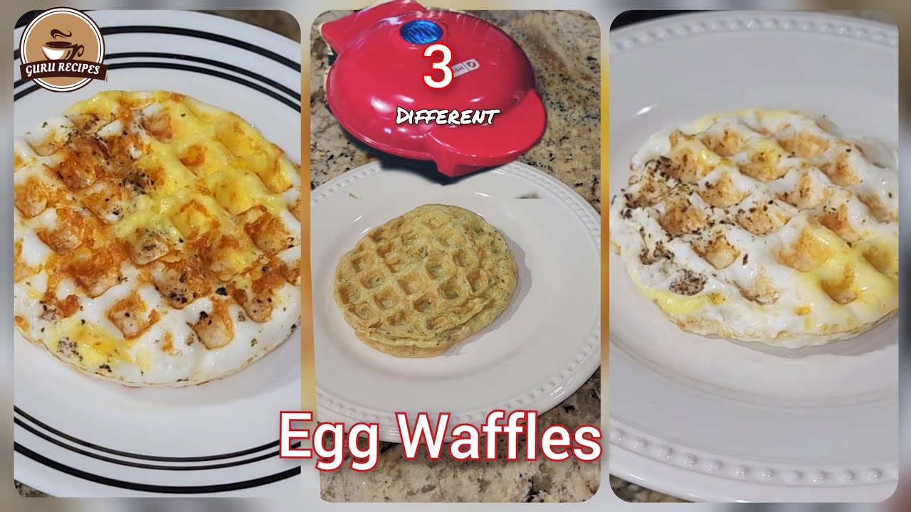 3 different Egg Waffle with Dash Mini Waffle Maker - YouTube