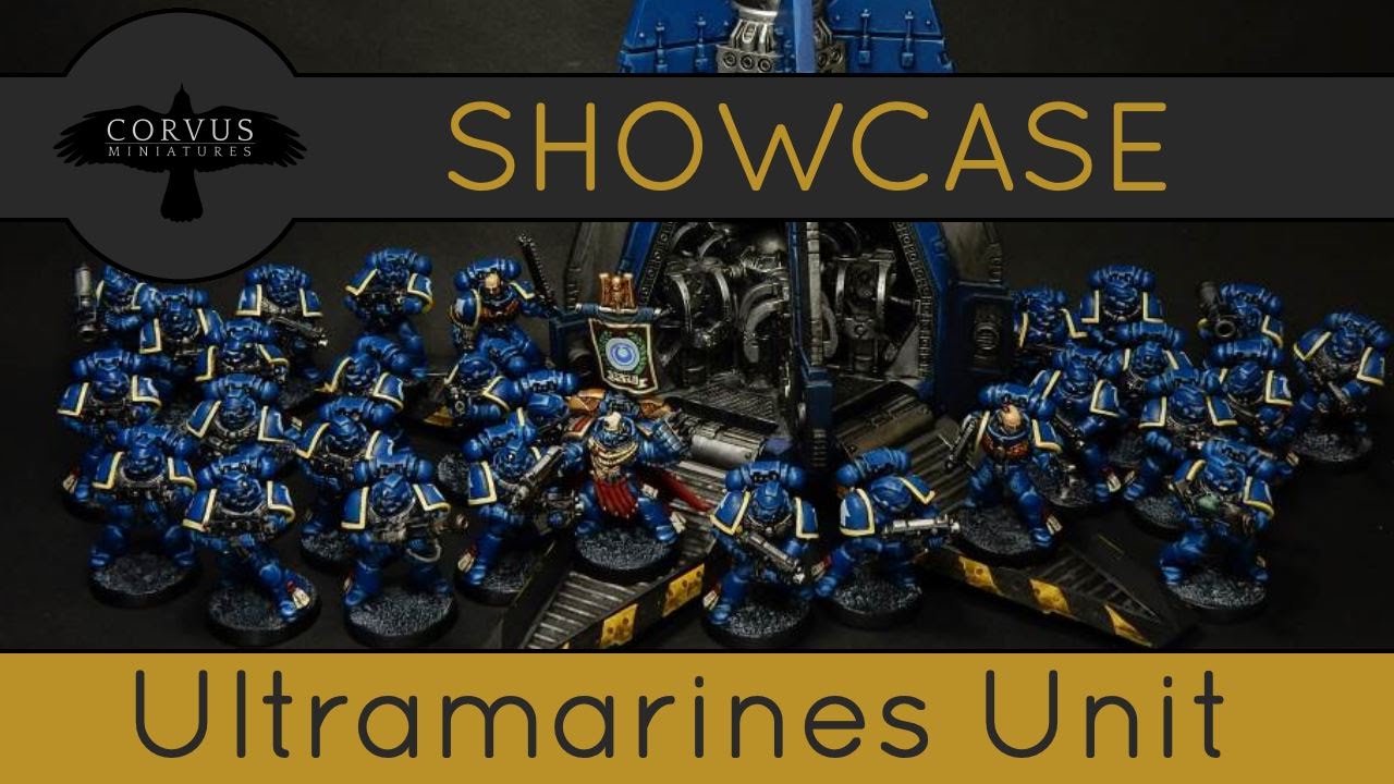 Showcase: Ultramarines unit with commander and drop pod - YouTube