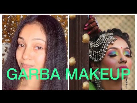 Garba Makeup Look//Dandiya Makeup//Colour Full Eye Makeup - YouTube