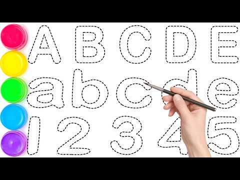 How to Draw and Paint ABCDE, abcde & 1234 Easy Step by Step for Beginners, Coloring Page - Ks Art