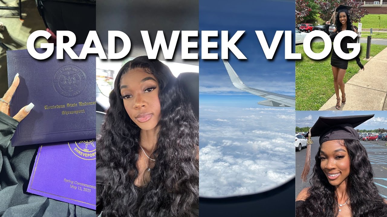 LSU grad week vlog | traveling out of state, graduation grwm ...