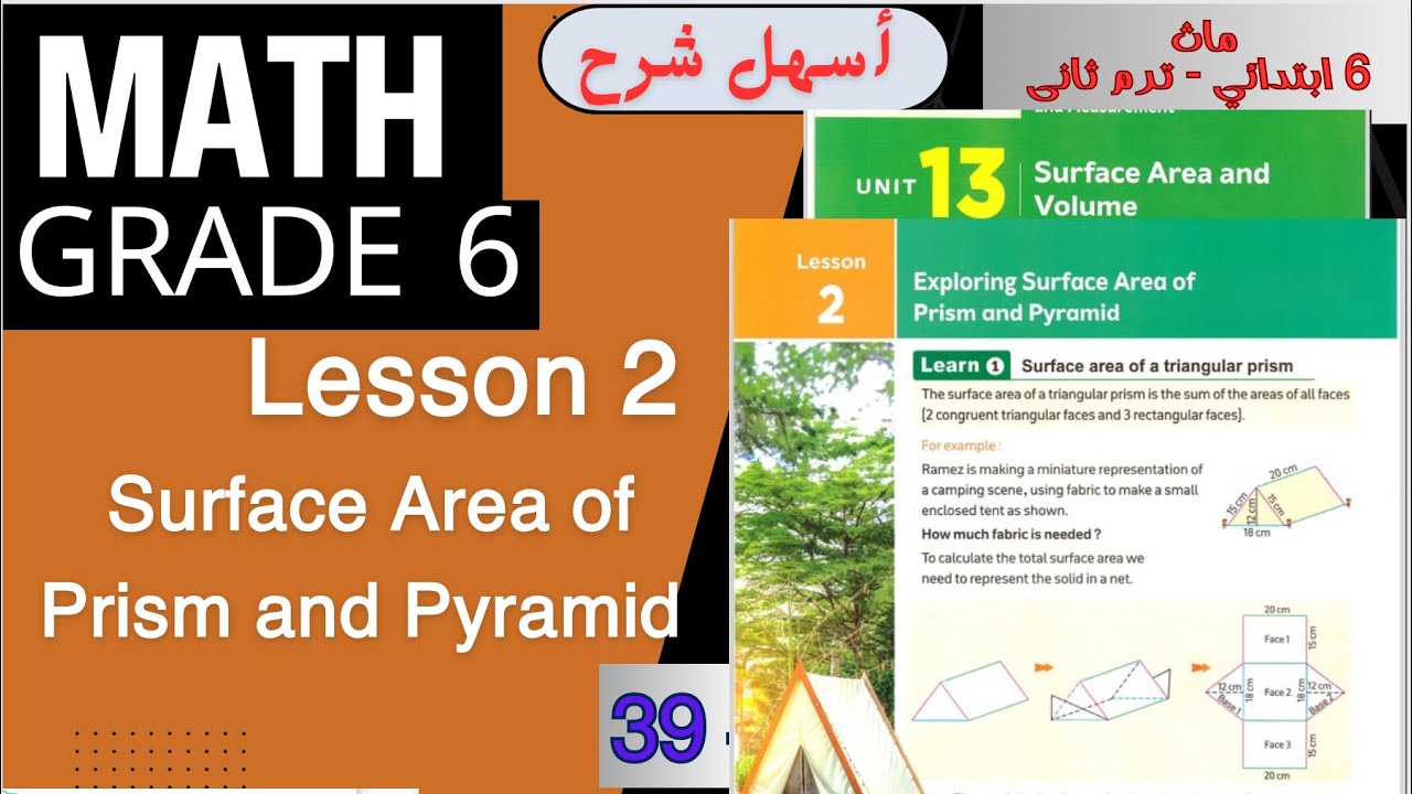 Math Grade 6 / Lesson 2 / Unit 13/ Surface Area of Prism and Pyramid ...