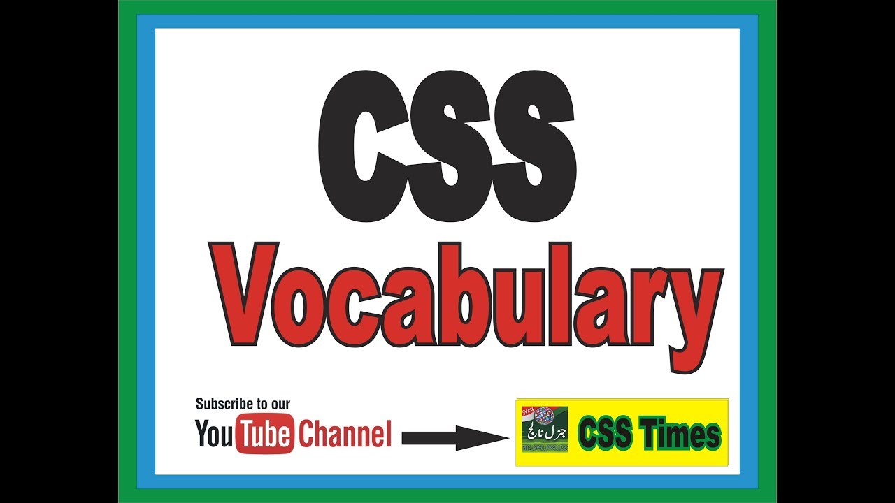 Vocabulary words for CSS || Vocabulary for English learners ...