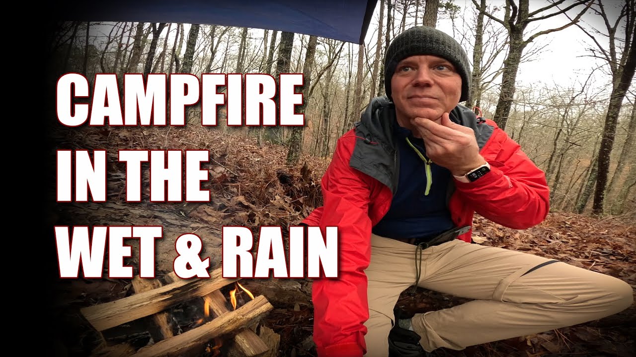 Campfire In The Wet & Rain - YouTube
