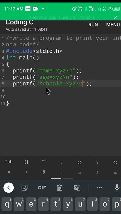 write a program to print your introduction on the screen in c language ...