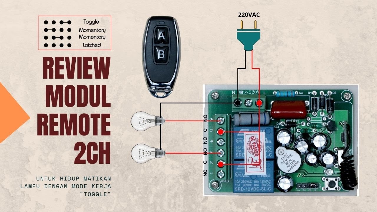 Review Remote Control 2 Channel Input 220V - YouTube