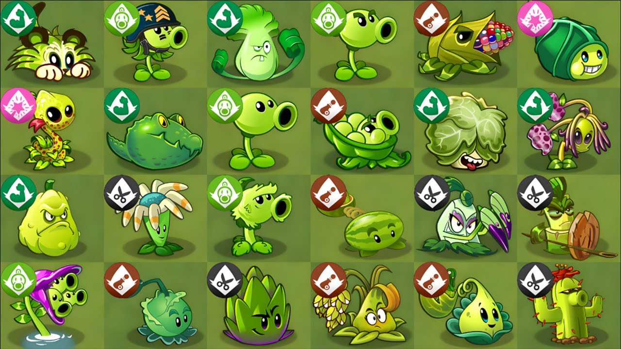24 Green Plants Only Challenge | Plants vs Zombies 2 - YouTube