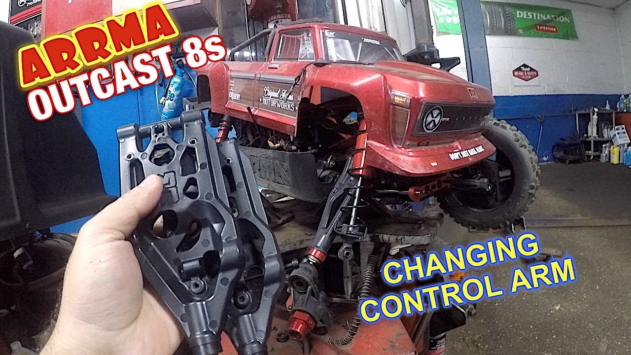 Arrma Outcast 8s Broken Lower control arm Replacement - YouTube
