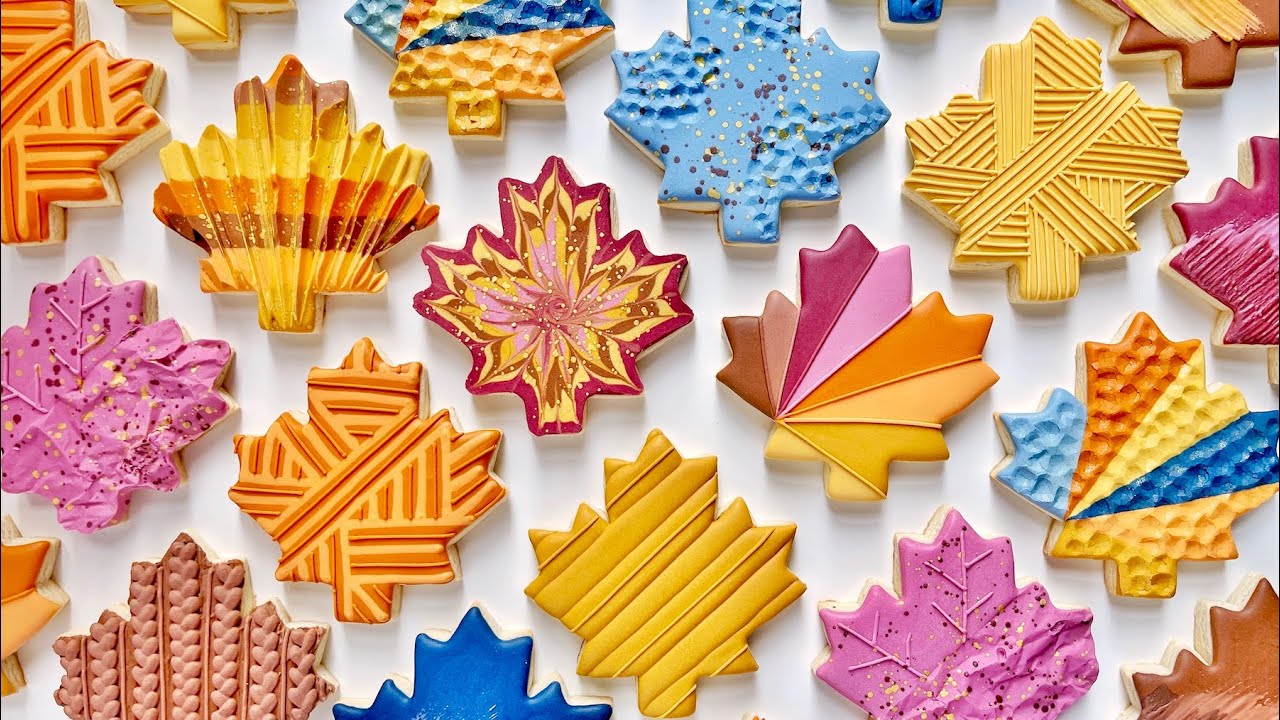 MAPLE LEAF COOKIES | Satisfying Cookie Decorating with Royal Icing ...