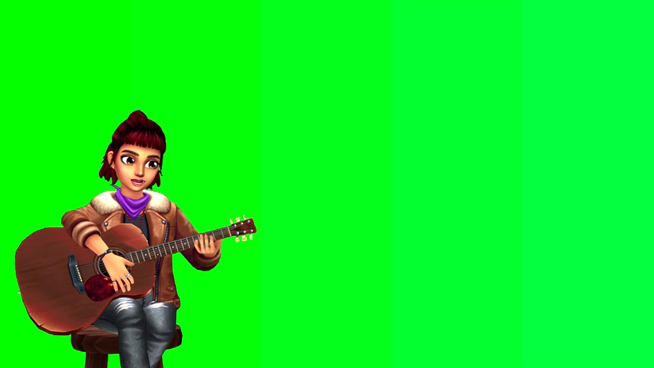 Lisa playing guitar - Greenscreen - YouTube