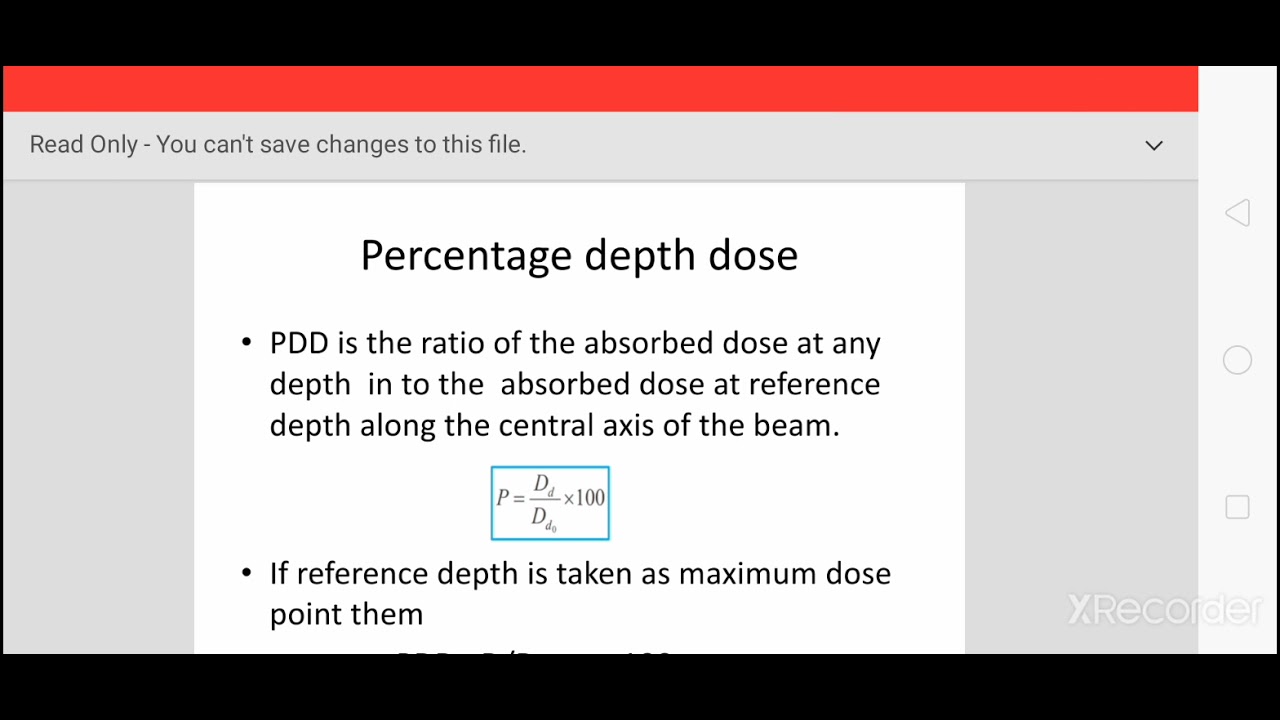 percentage depth dose ( PDD) in radiotherapy - YouTube