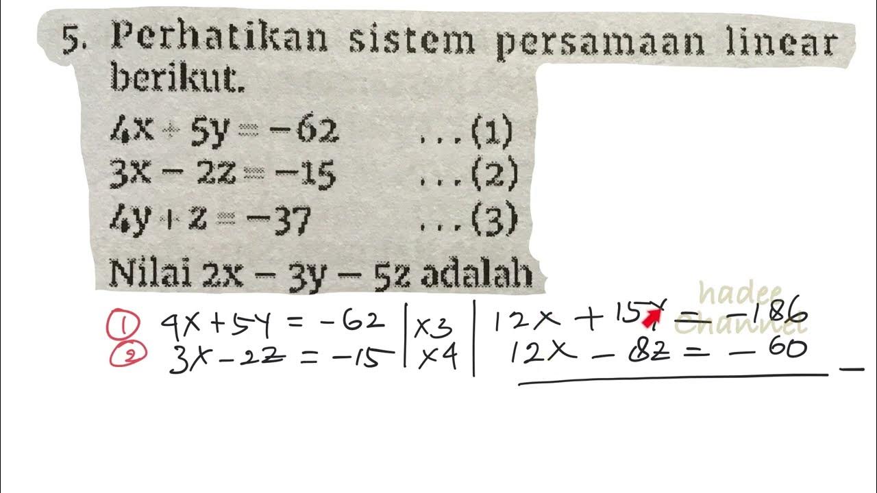 Perhatikan Sistem Persamaan Linear Berikut 4x 5y 62 3x 2z 15 4y z 37 perhatikan-sistem-persamaan-linear-berikut-4x-5y-62-3x-2z-15-4y-z-37