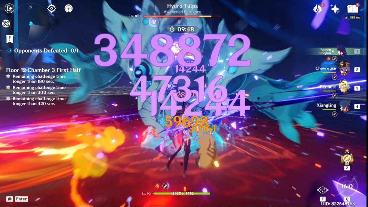 My C3 Raiden Chevreuse Annihilate 3 Million HP Boss Hydro Tulpa - Abyss ...
