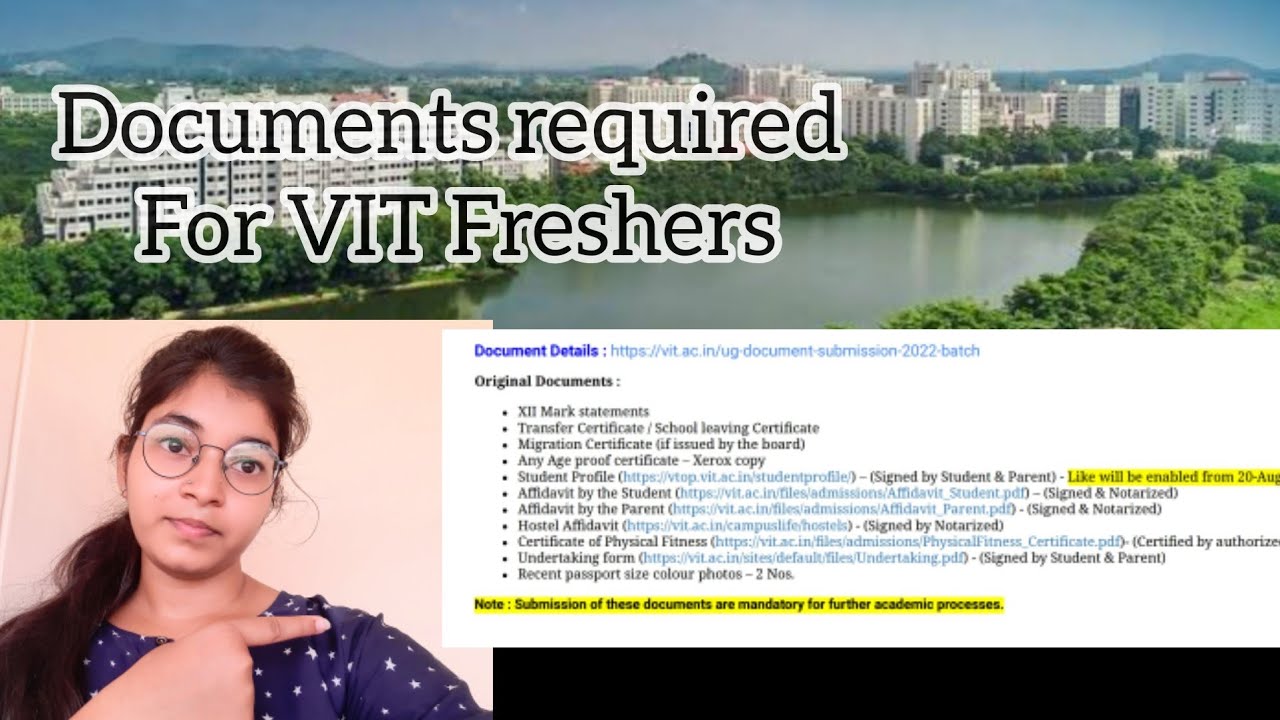 Documents required For VIT Freshers#vitvellore#vitchennai#vit #freshers #important #vitbhopal# ...