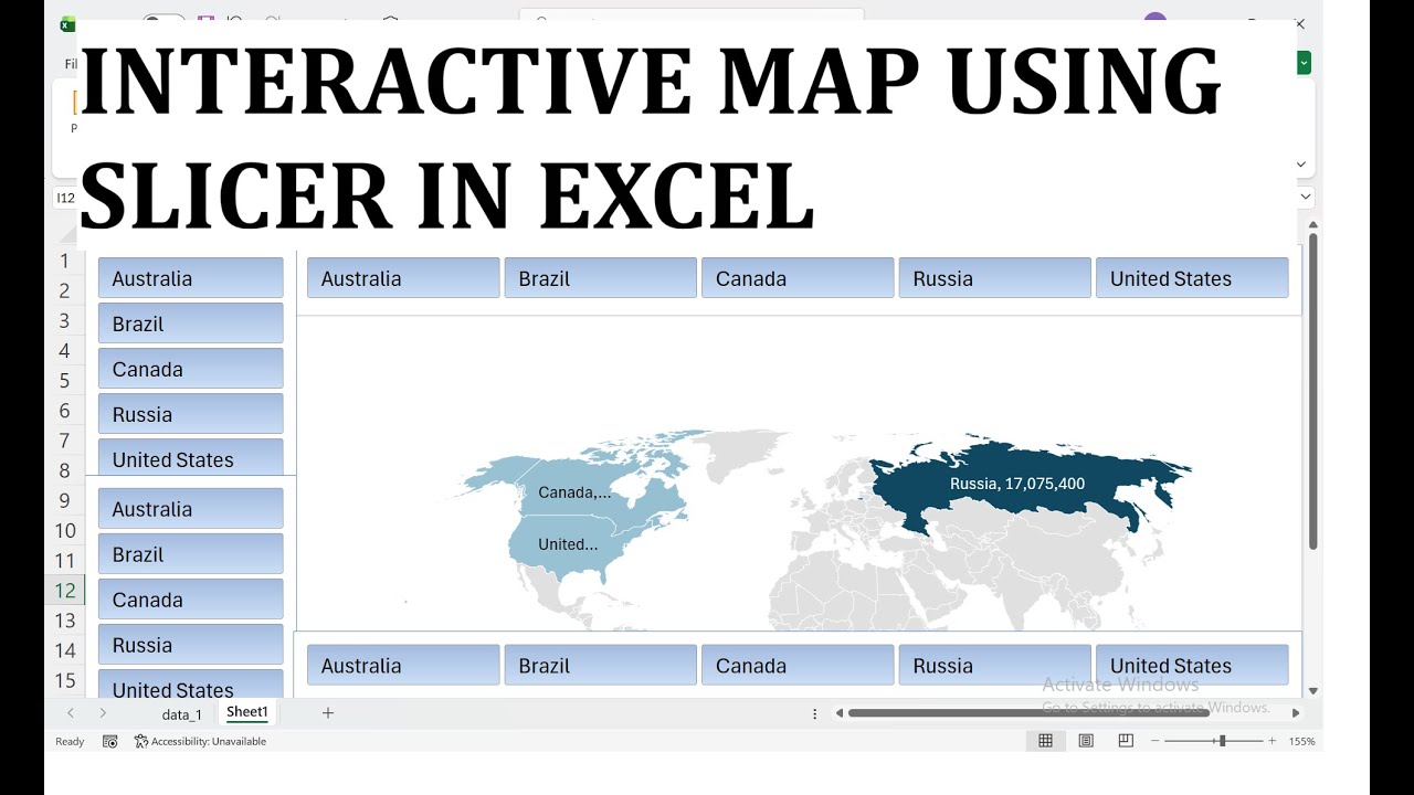 How TO Make slicer in excel map with slicer in excel spreadsheet - YouTube