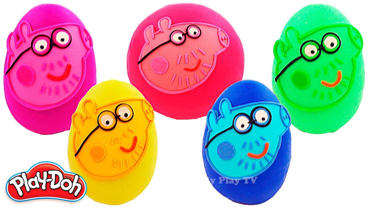 Huge Play Doh Surprise Eggs Pig | Learn Colours with Play Doh and Pig ...