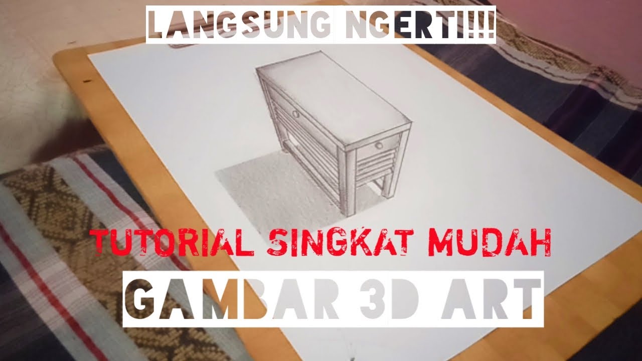 TUTORIAL MUDAH!!! Gambar Meja 3D Art pake #1titikperspektif - YouTube
