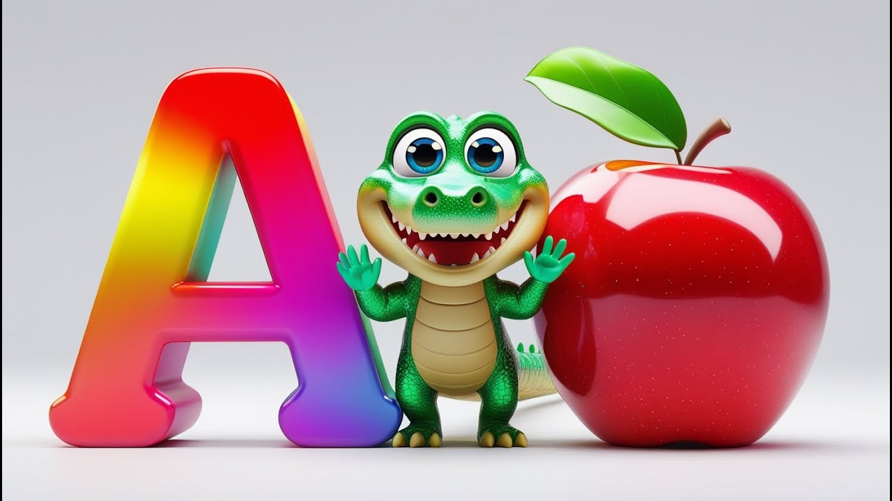 A For Apple | A for Alligator | A for Ant | ABC Song for Toddlers ...