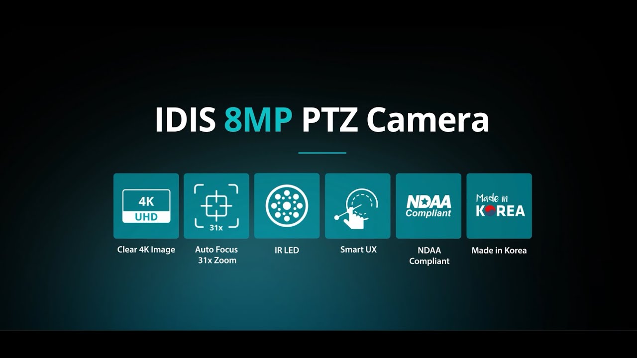 IDIS 8MP NDAA PTZ Camera (DC-S6881HRX) - YouTube