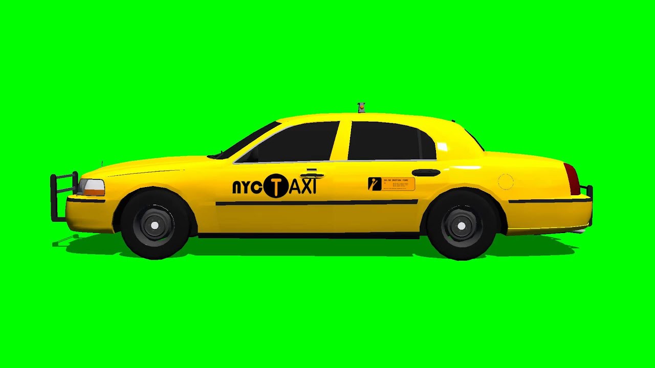 New York Taxi drive Animation green screen - free use - YouTube