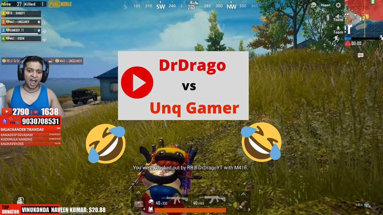 Unq Gaming vs DrDrago | 😂funny kill😂 | Watch till the end. - YouTube