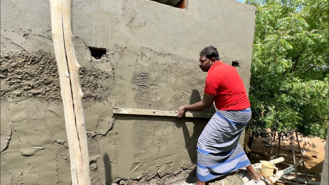 Wall Plastering Construction-Outdoor Wall Plaster work In Speed Way ...