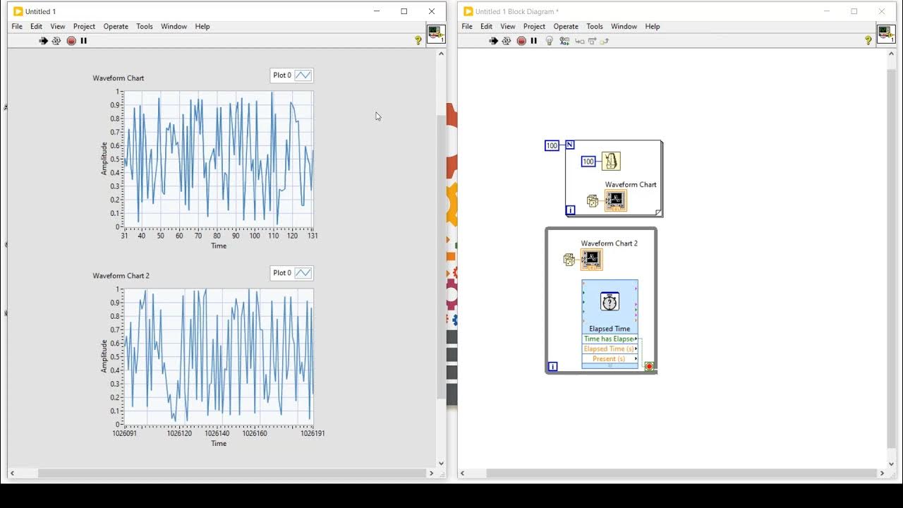 Funciones de Tiempo: Wait Until Next VS Elapsed Time en Waveform Charts (LabVIEW) - YouTube