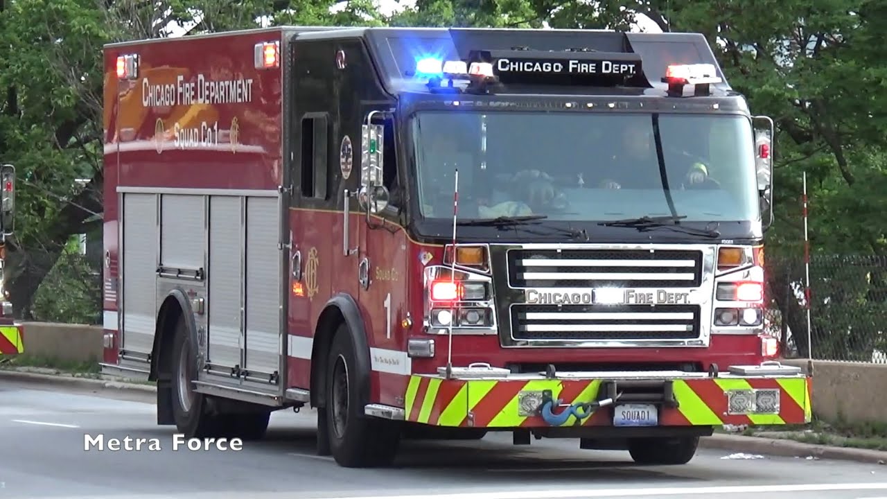 Chicago Fire Dept Squad 1 Responding - YouTube