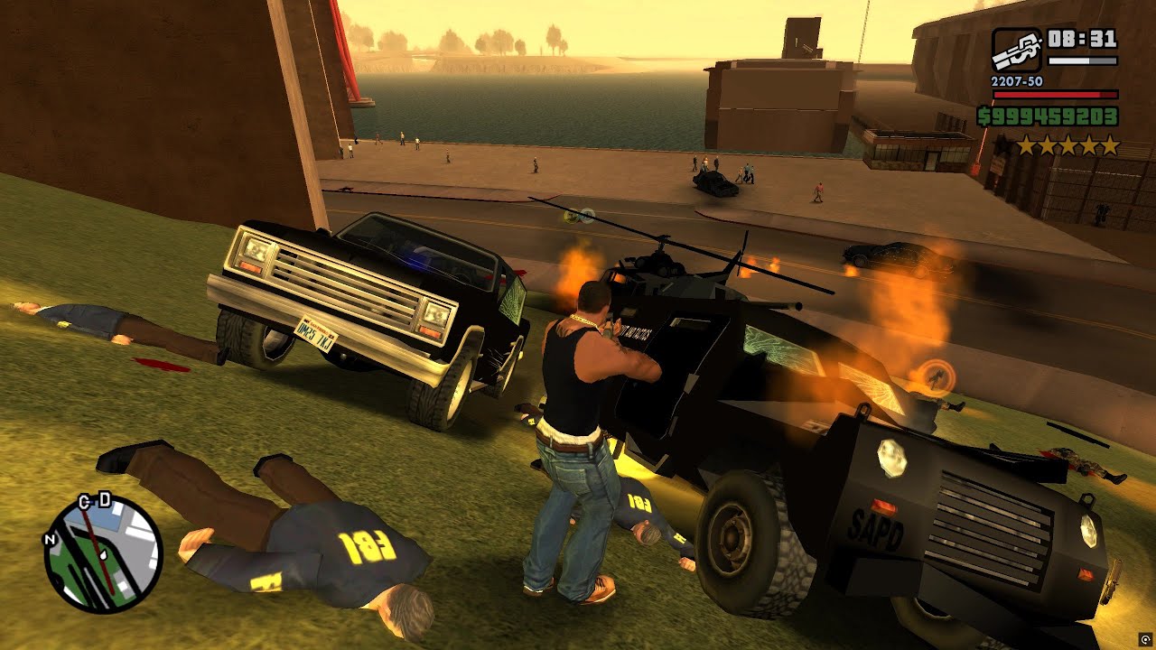 GTA San Andreas - Easter Basin Rampage and Shootout + Six Star Escape ...