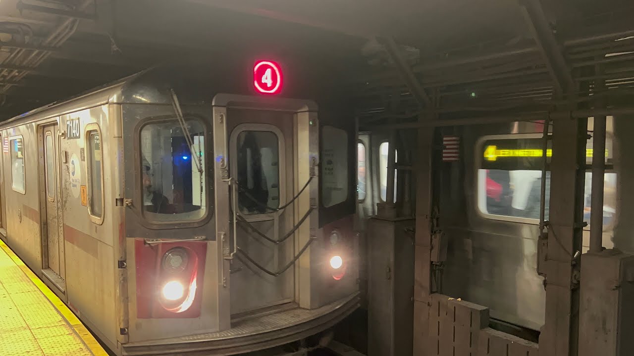 MTA NYCT: 4 and 5 train action at Fulton Street with R142A 5 train ...