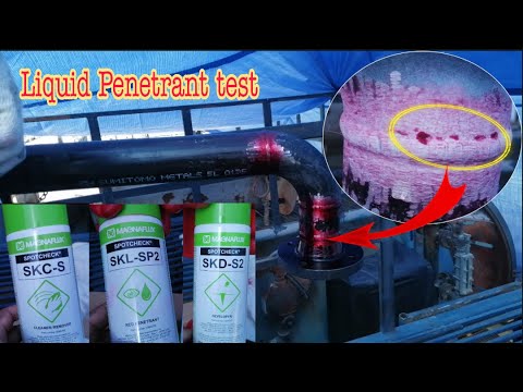 How to test leakage in welded pipe line ( Liquid Penetrant Test ) - YouTube