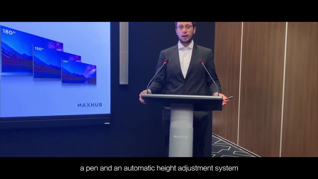 A new stage: MAXHUB Ultra-wide LED Wall + MAXHUB Smart Podium - YouTube