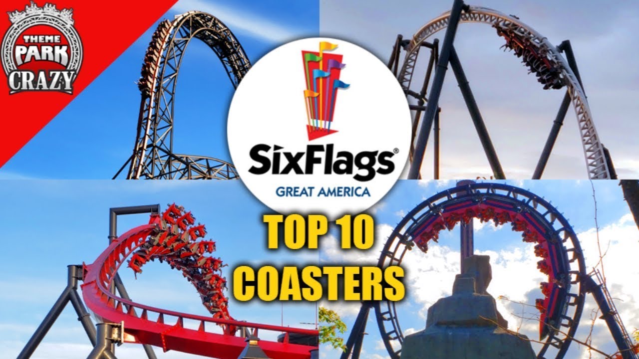 🔴Top 10 BEST Six Flags Great America Roller Coasters - YouTube