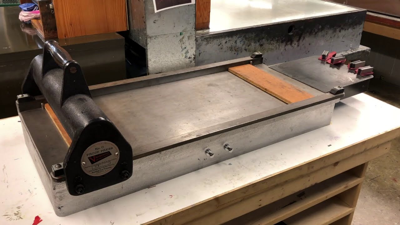 Proofing on the Vandercook No. 0 - YouTube