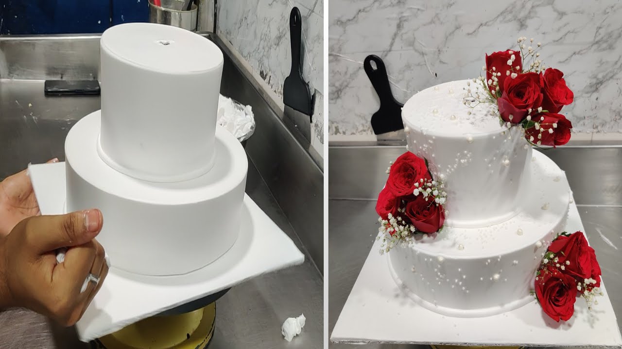 Two Tire Engagement Cake Decoration ideas ( How to Make ) Engagement ...