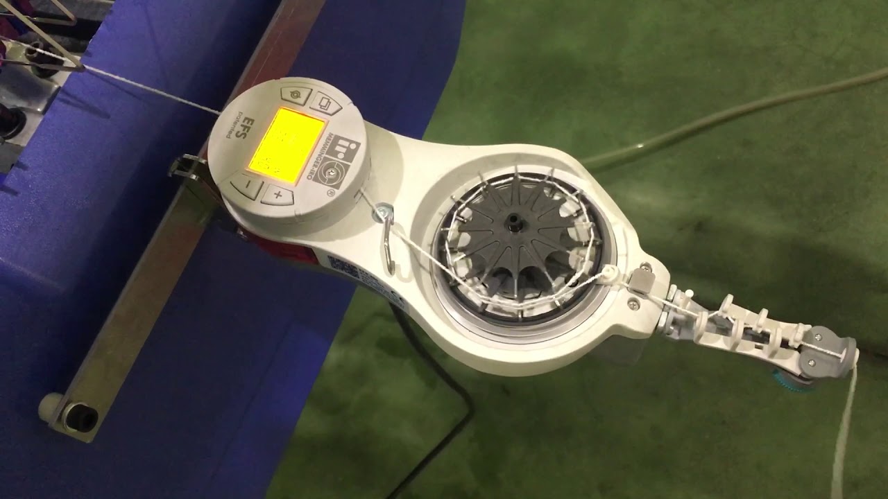 longxing inlay knitting machine for medical belt - YouTube