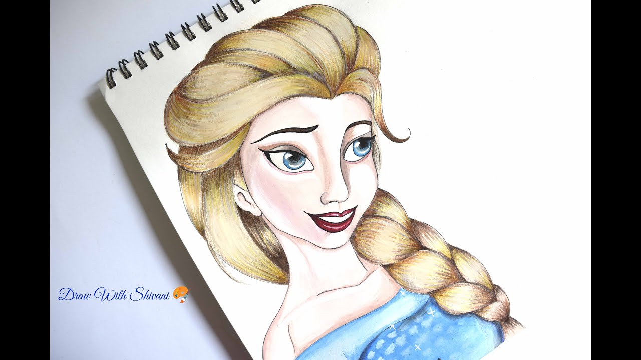 Frozen Princess Elsa Portrait/ How to draw Portrait - YouTube