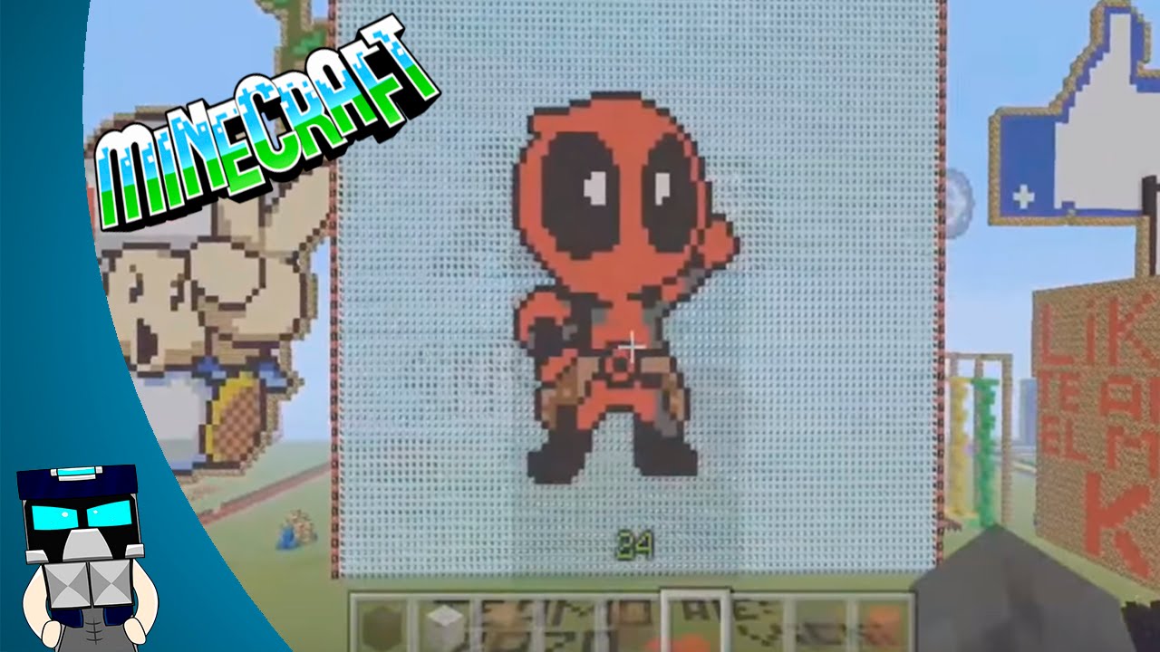 Minecraft: Como hacer Deadpool Pixel art Tutorial - YouTube