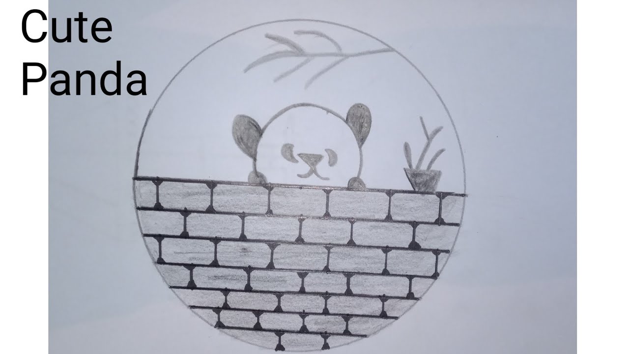 Circle drawing😍 panda drawings😊easy circle drawing😀 easy circle scenery ...