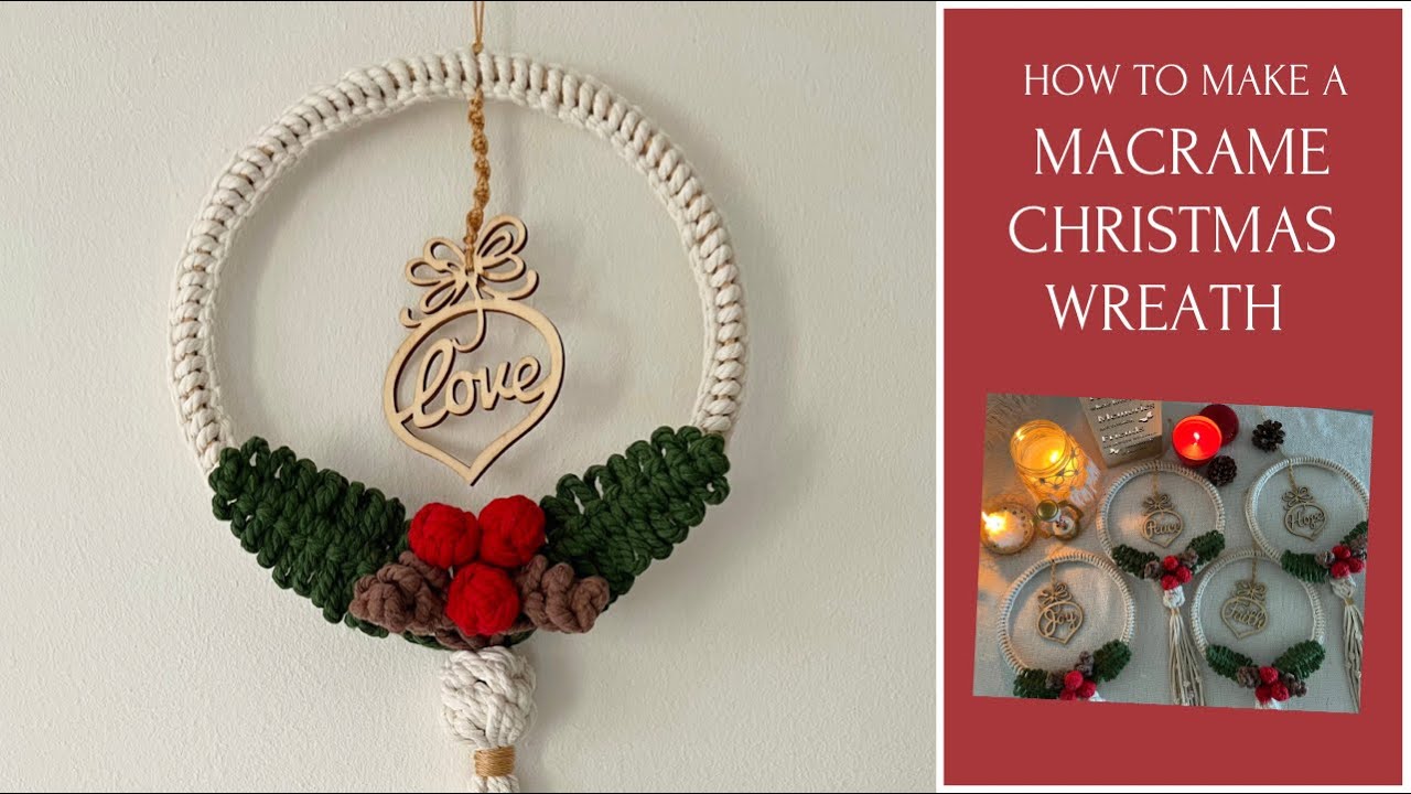 How To Make A Macrame Christmas Wreath | Macrame Tutorial - YouTube