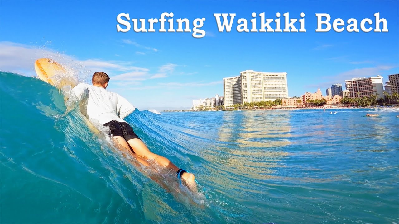 SURFING HAWAII! Riding Waves at WAIKIKI BEACH #travelvlog - YouTube