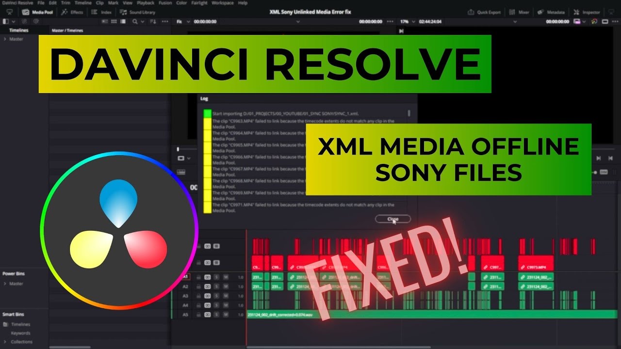 Davinci Resolve Xml Sony Files Offline Problem Fix Youtube