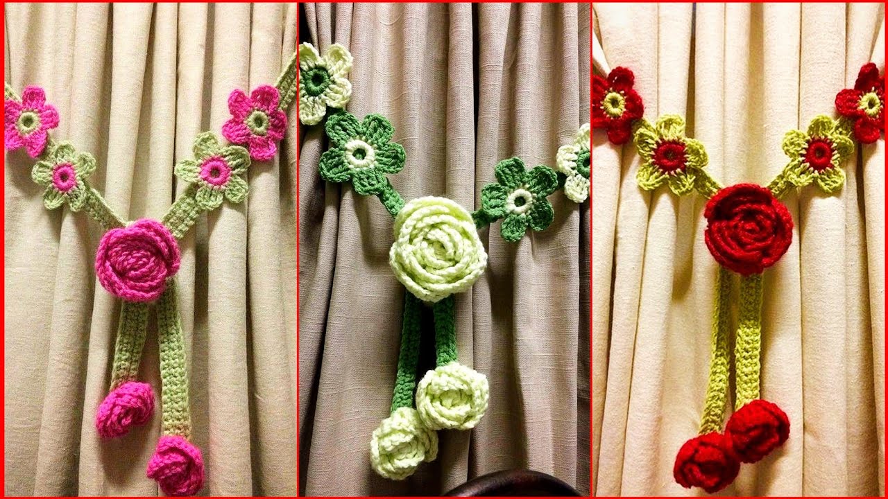 Top Stunning & Beautiful Crochet Flower Curtain Holder Patterns ...