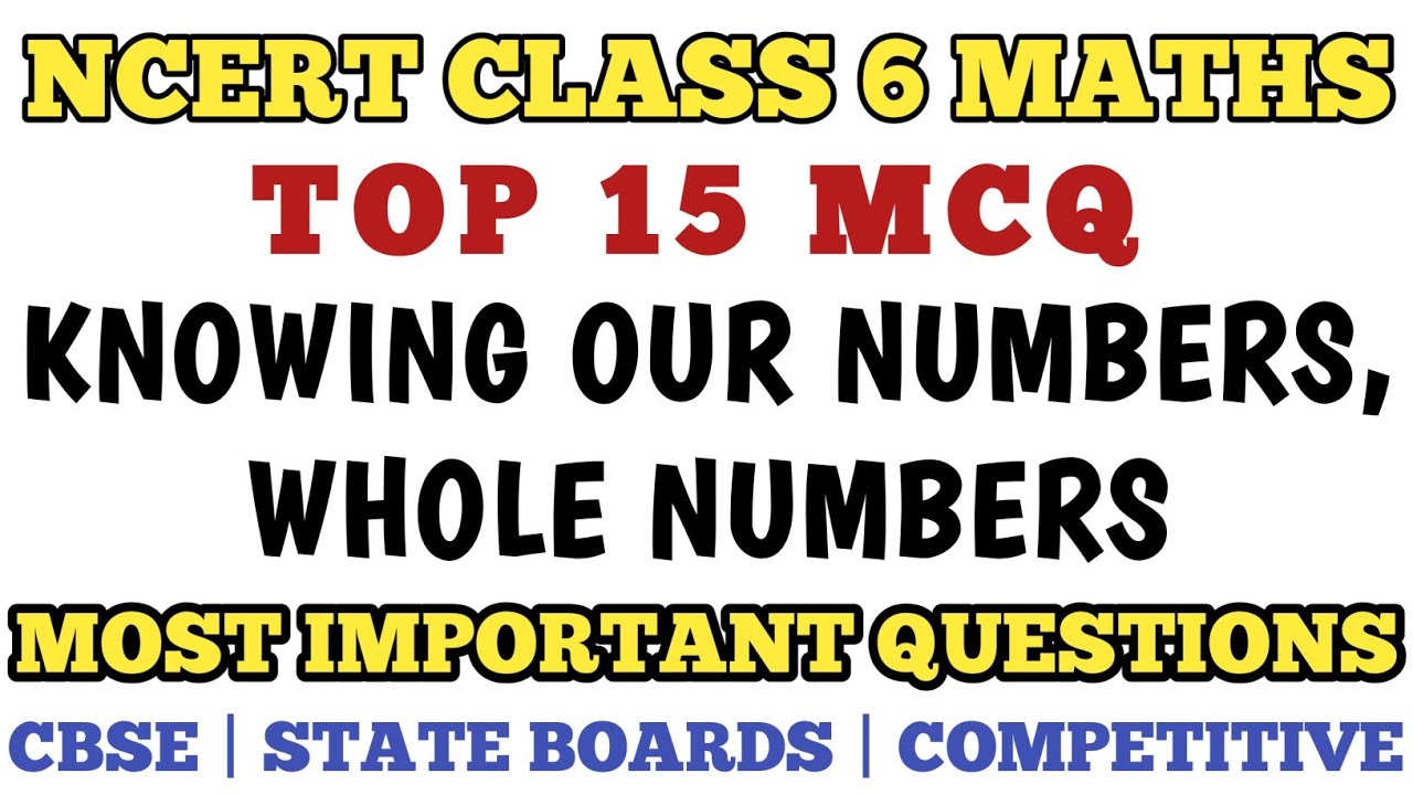 Best MCQ Class 6 Whole Numbers, Knowing our numbers || MCQ NCERT ...