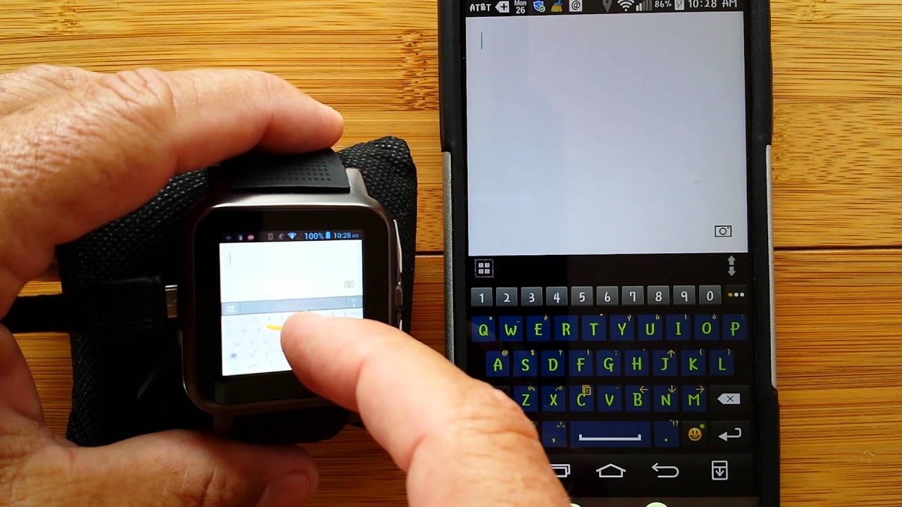 5: A.I. Type smart watch phone keyboard installed - YouTube