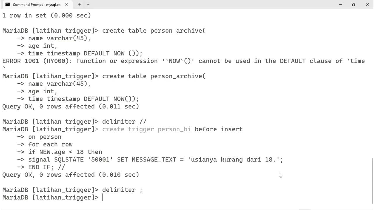Cara Menggunakan Trigger Di Mysql Youtube